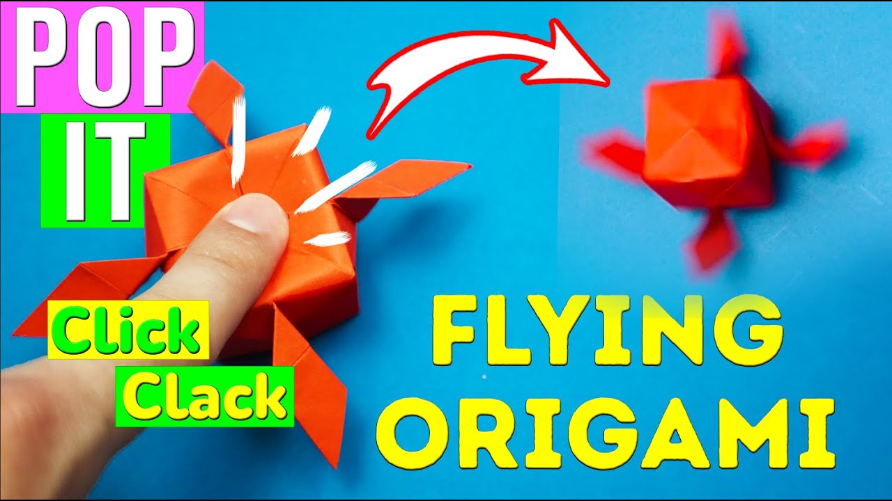 🔥 Easy Origami FLYING POP IT 🚀 - Flying easy origami NO GLUE - YouTube