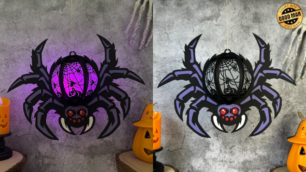 How To Make Paper Cut Lantern Spider 2 - YouTube