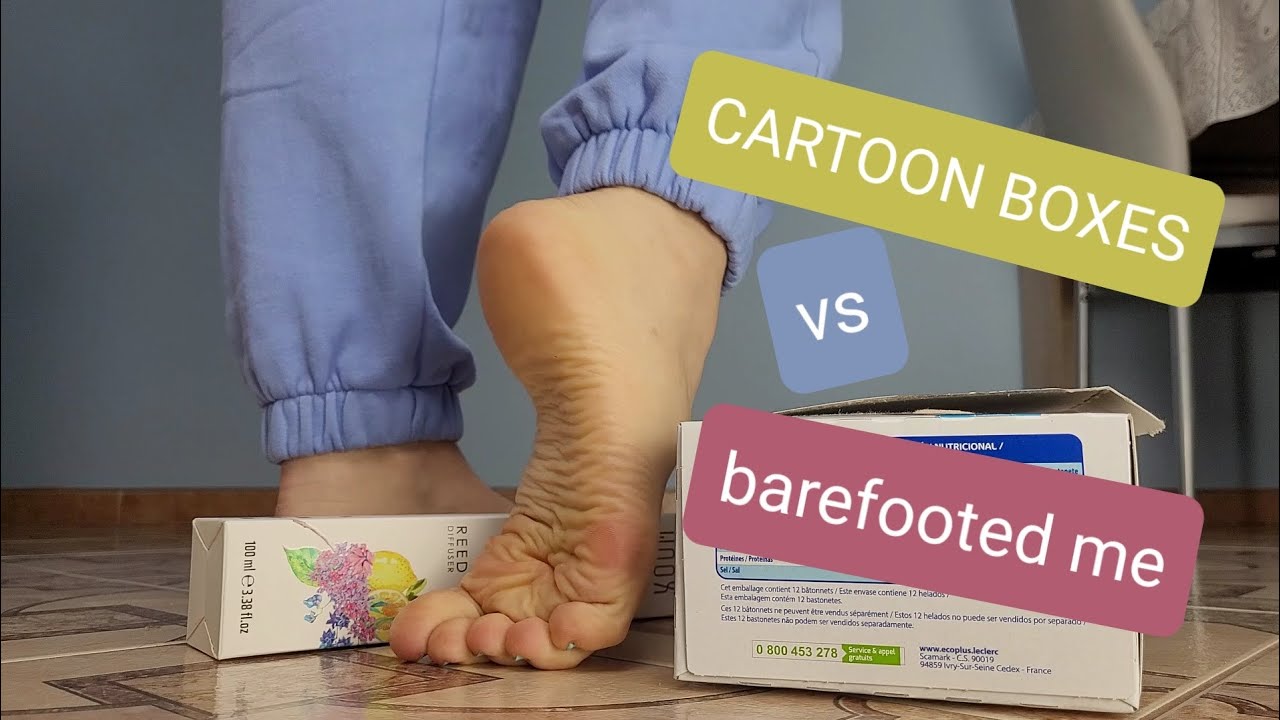 #105 cartoon boxes barefeet crushing - YouTube