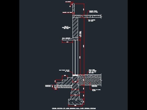 Cross section of load bearing wall with Autocad - YouTube