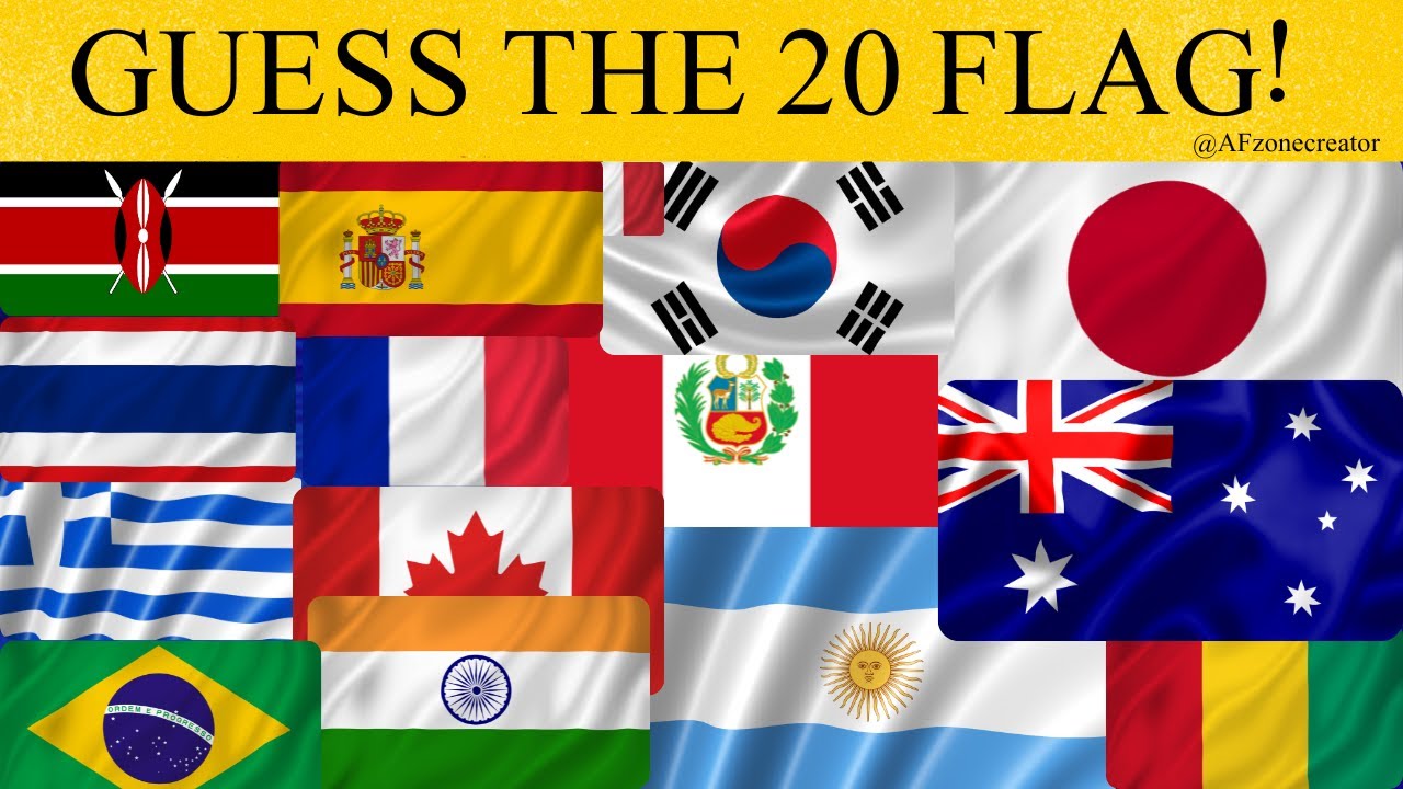 Guess the 20 Different countries of flag - YouTube