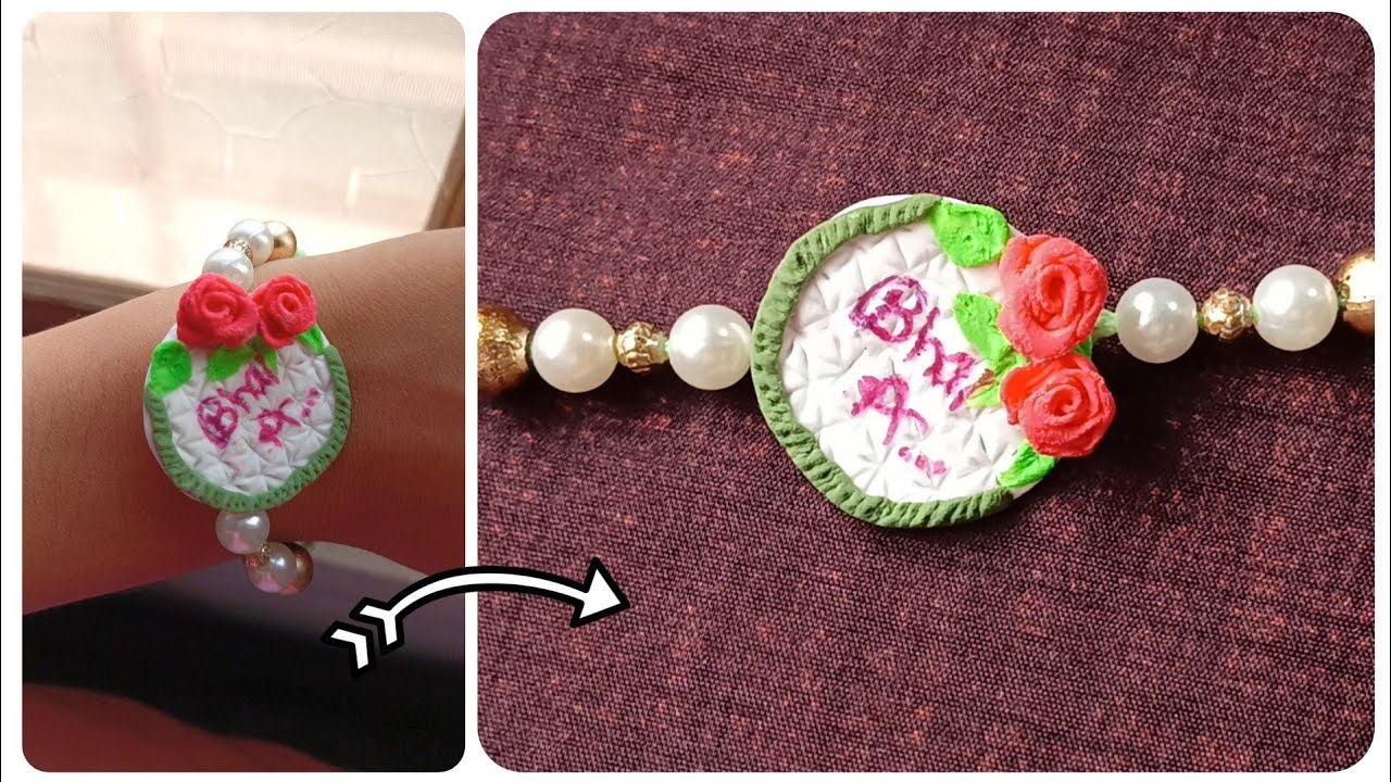 how to make beautiful rakhi using super clay/ how to make rakhi/ raksha ...