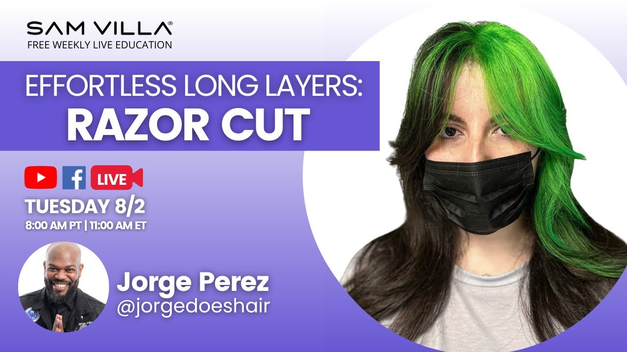 Effortless Long Layers: Razor Cut with Jorge Perez - YouTube