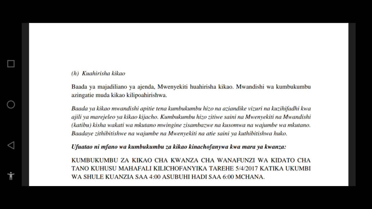 UANDISHI WA KUMBUKUMBU ZA KIKAO - YouTube