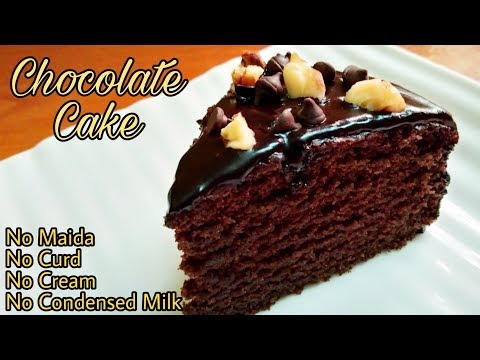Eggless Chocolate Cake in Cooker | Spongy cake Recipe with Atta | Without oven and Condensed Milk