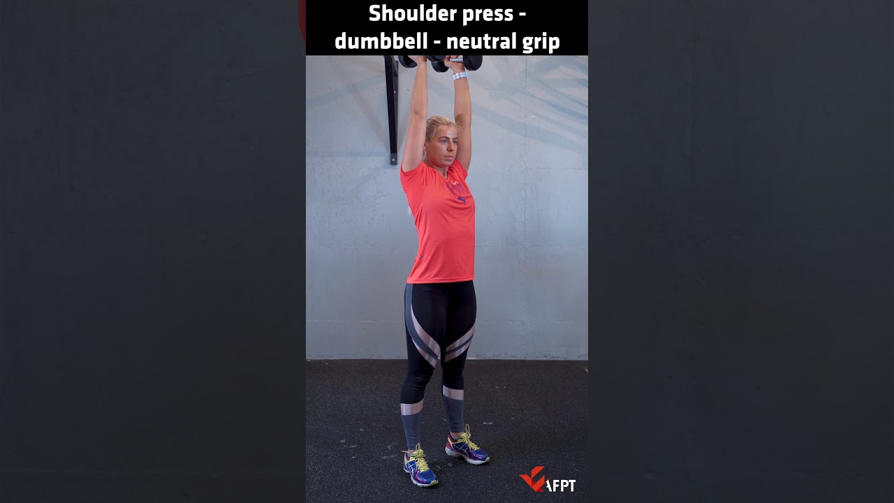 Shoulder press dumbbell neutral grip - YouTube