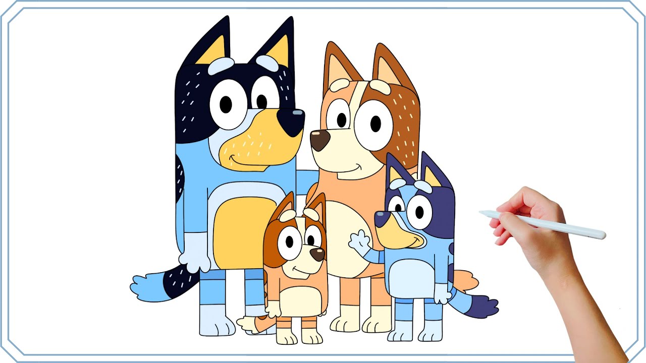 Drawing Bluey's Family in EASY Steps! [2024] - YouTube