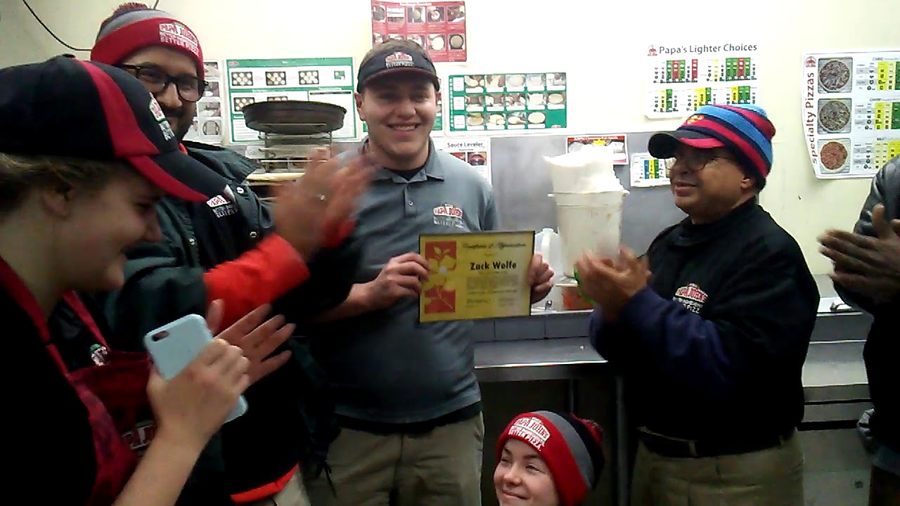 Zack Wolfe Papa Johns Pizza Manager - YouTube