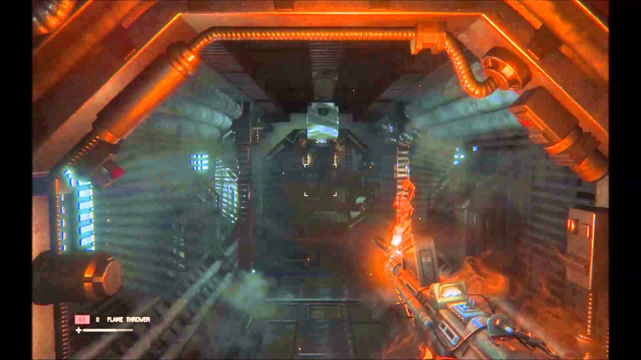 Alien Isolation, FlameThrower Standoff/Test Recording (Low Quality ...