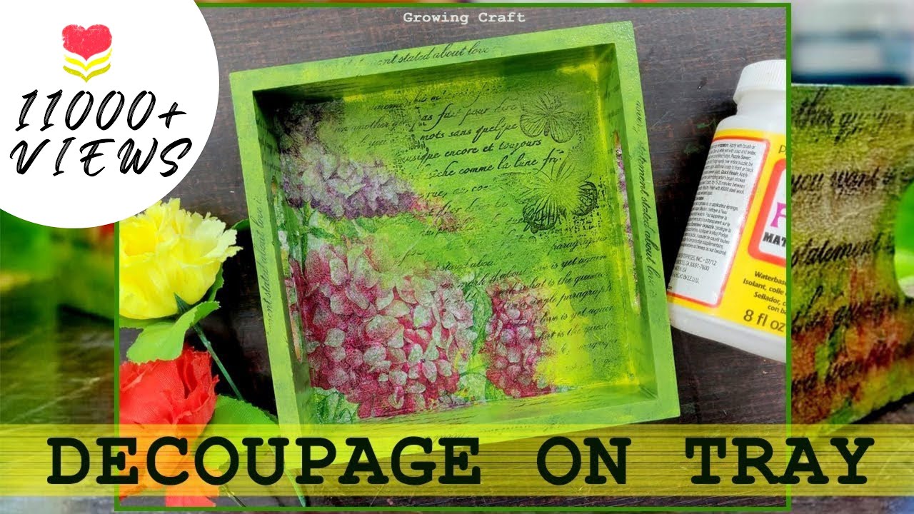 Tray Easy Decoupage Art tutorial DIY How to use chalk paint - Transform ...