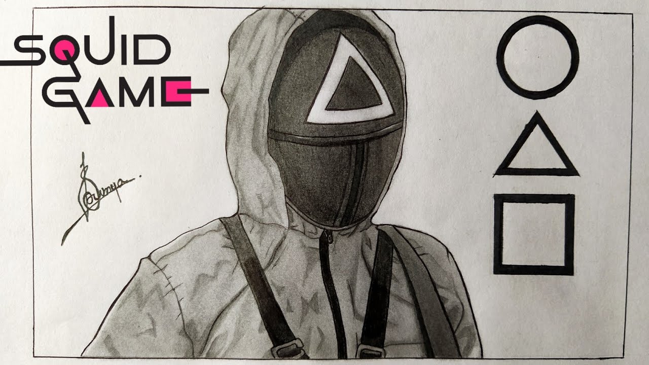 Drawing the SQUID GAME pink soldier || Pencilwork || #drawing # ...