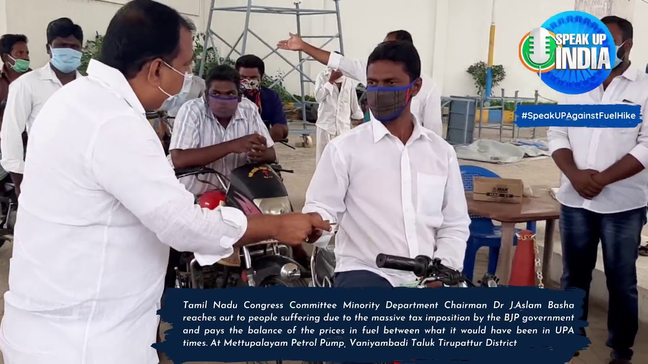 #SpeakUPAgainstFuelHike Cong Leader Aslam Basha reaches out to people ...