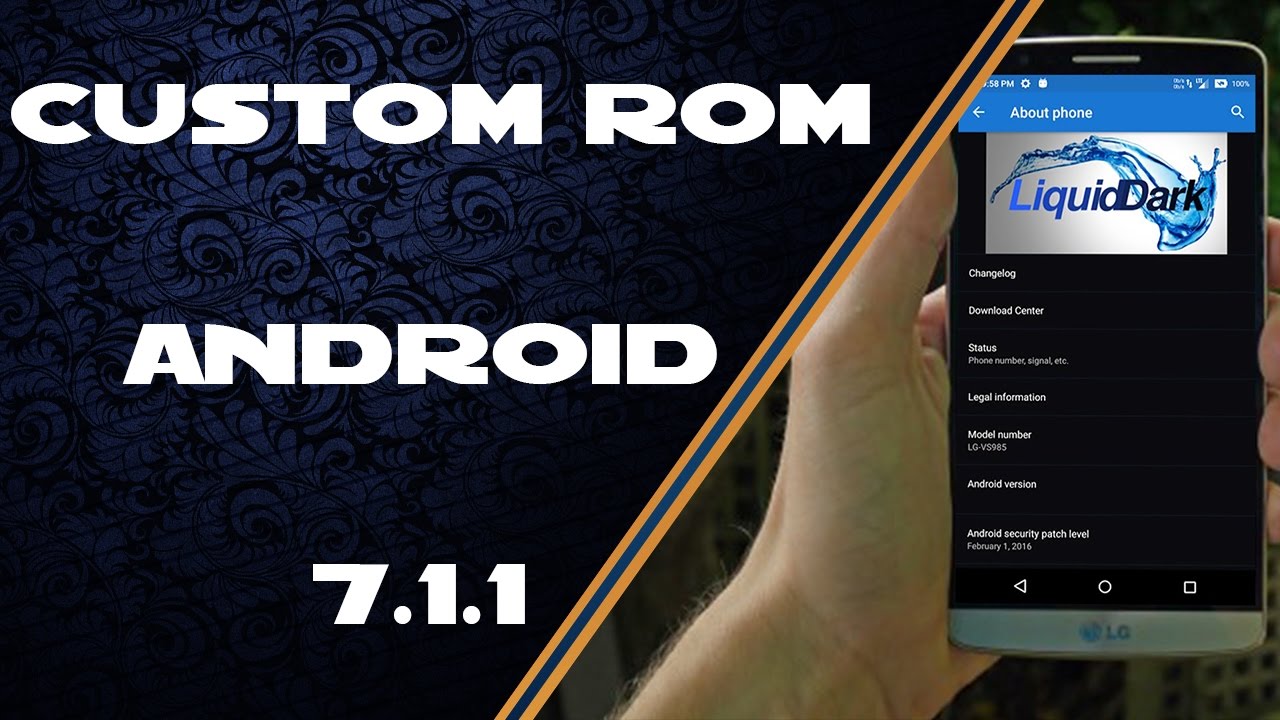 Custom rom liquid dark android Nougat 7.1.1 (LG G2) - YouTube