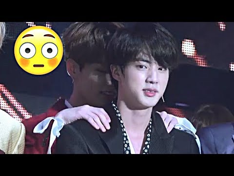 JK touching Jin's muscles and he wants to Eat Jin😳😂