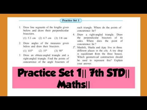 7th Std|| Practice Set 1|| L-1 Geometrical Construction|| Practice Set ...