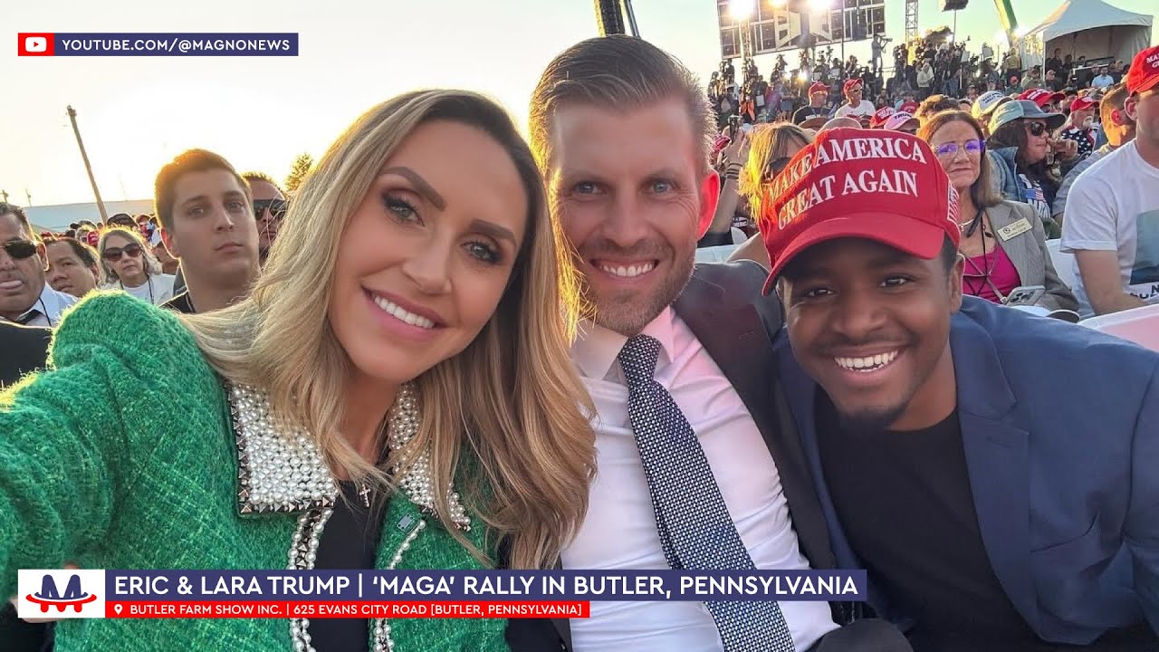 🇺🇸 Eric & Lara Trump at Donald Trump MAGA rally in Butler, Pennsylvania ...