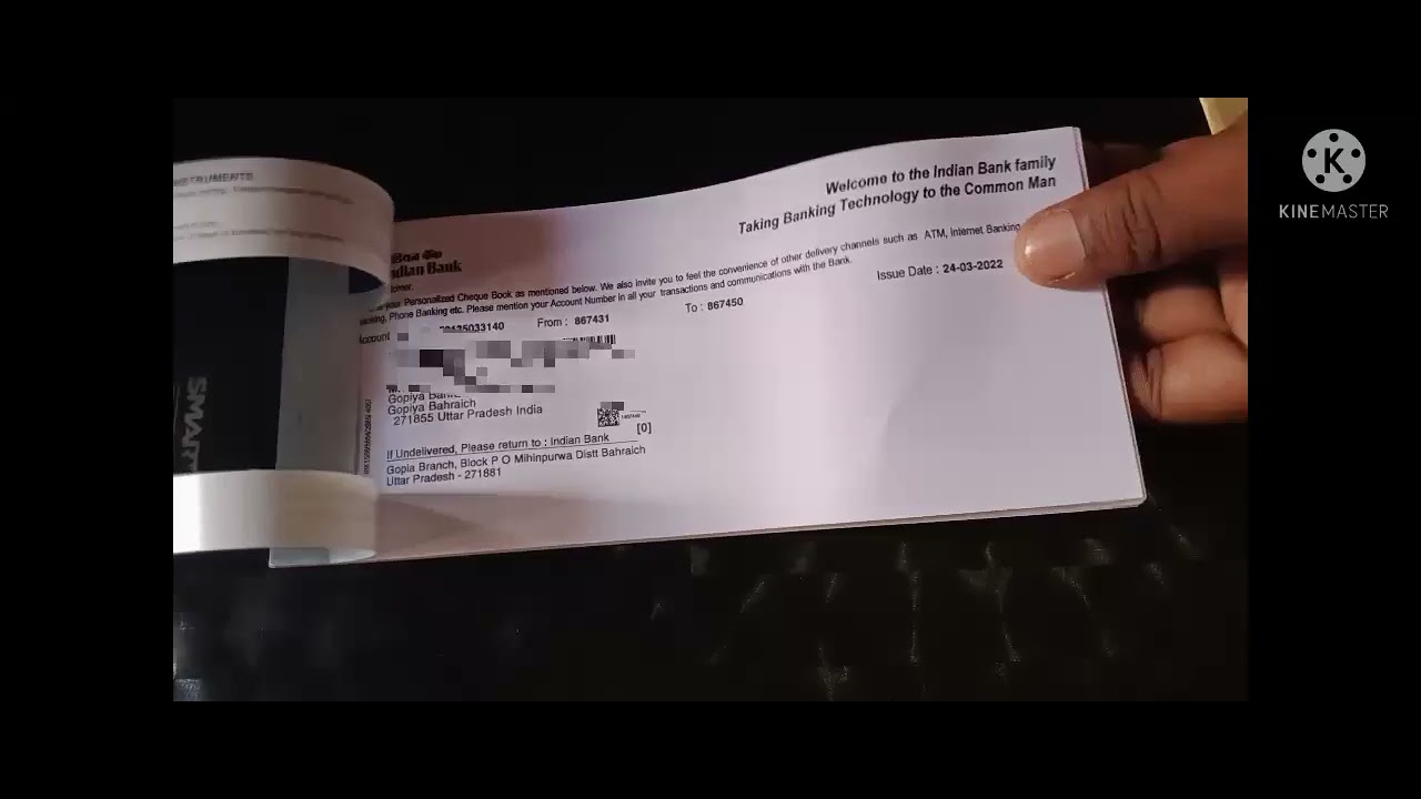 INDIAN BANK MINOR CHEQUE BOOK IB SMART KID ACCOUNT (ALLAHABAD BANK ...