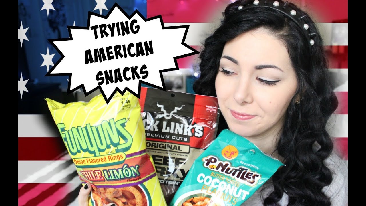TASTING AMERICAN SNACKS Funyuns, Red Hots, Root Beer, Beef jerky ...