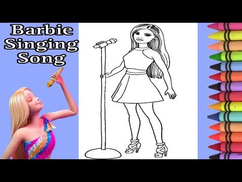Barbie Sing A Song, barbie singing coloring pages/paint/drawing/barbie ...