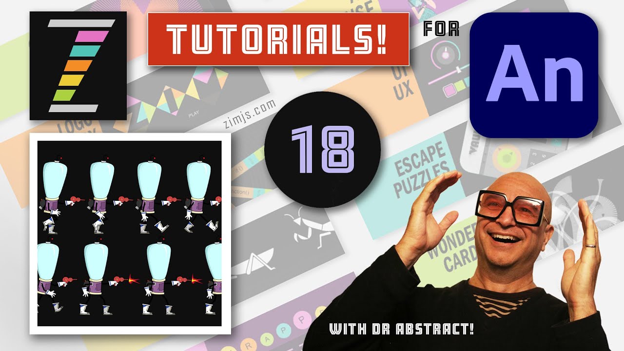 18 - Make more in Adobe Animate! TexturePacker Sprite with ZIM on the Canvas Tutorial - YouTube
