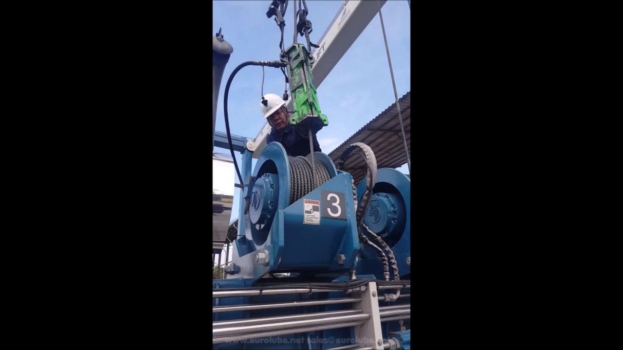 Trimar wire rope lubrication - YouTube