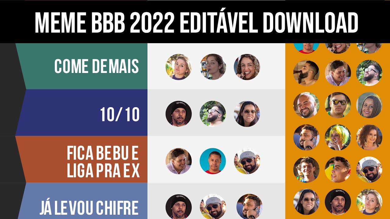 Meme BBB 2022 editável no Photoshop - download - YouTube