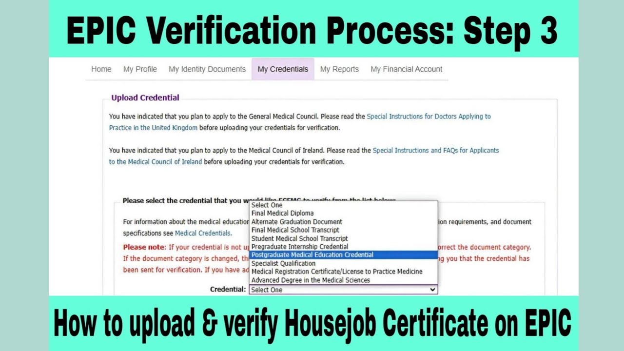 EPIC Credential Verification | How to upload and verify your Housejob ...