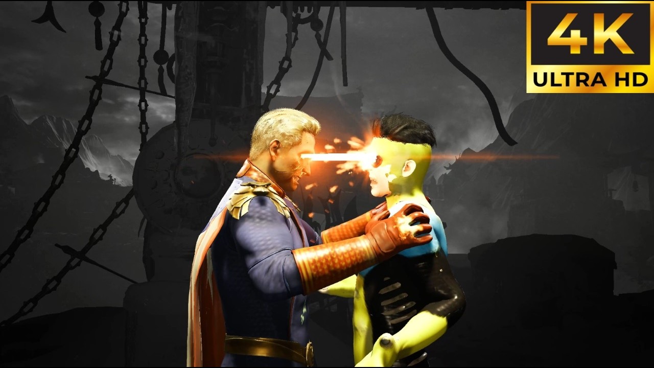 Homelander Laser Eyes burned Invincible's face (4K) - YouTube