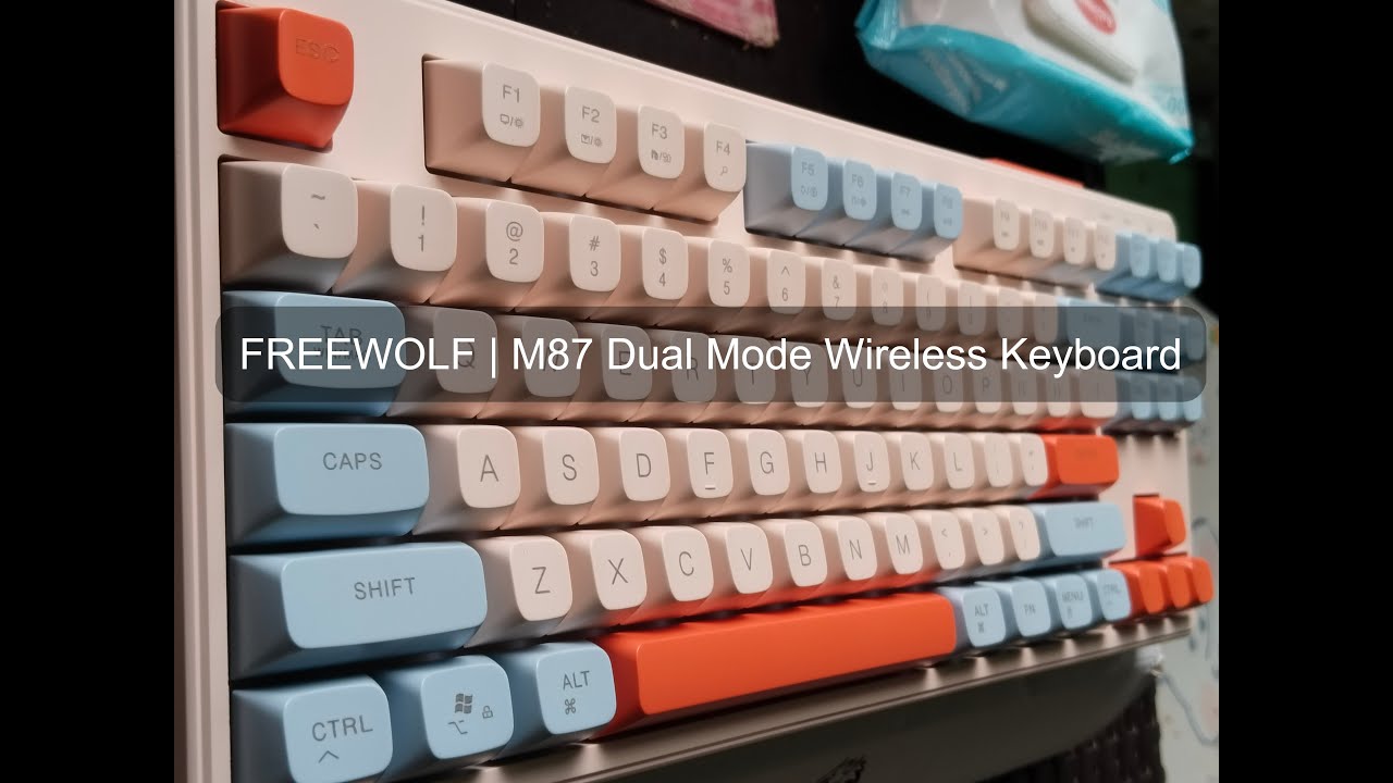 FREEWOLF | M87 Dual Mode Wireless Keyboard - YouTube