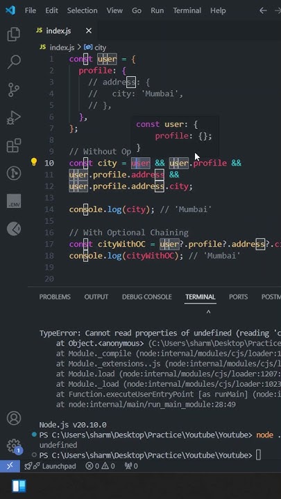 All About Optional Chaining In Javascript Javascript Coding Ytshorts Youtube