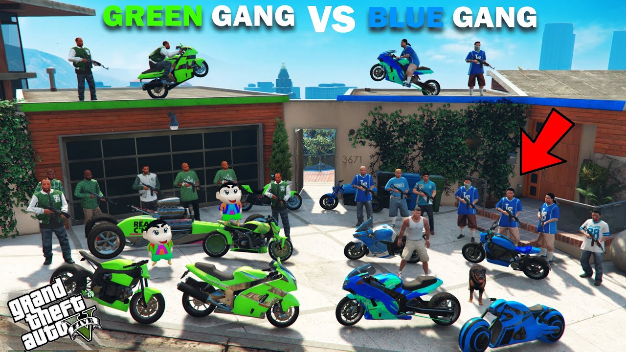 Shinchan Green Gang VS Franklin Blue Gang Bike Collection In GTA 5 ...