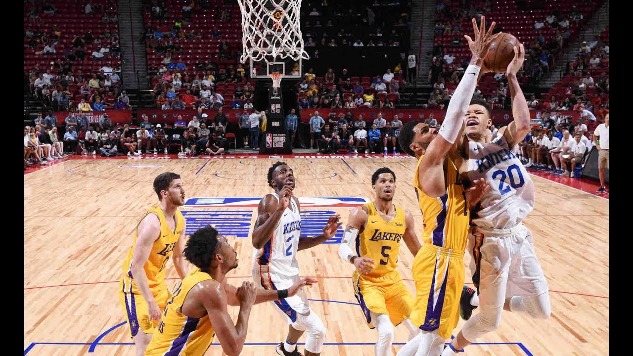 No.9 Pick Kevin Knox & The Knicks vs Josh Hart & The Lakers In 2018 MGM ...