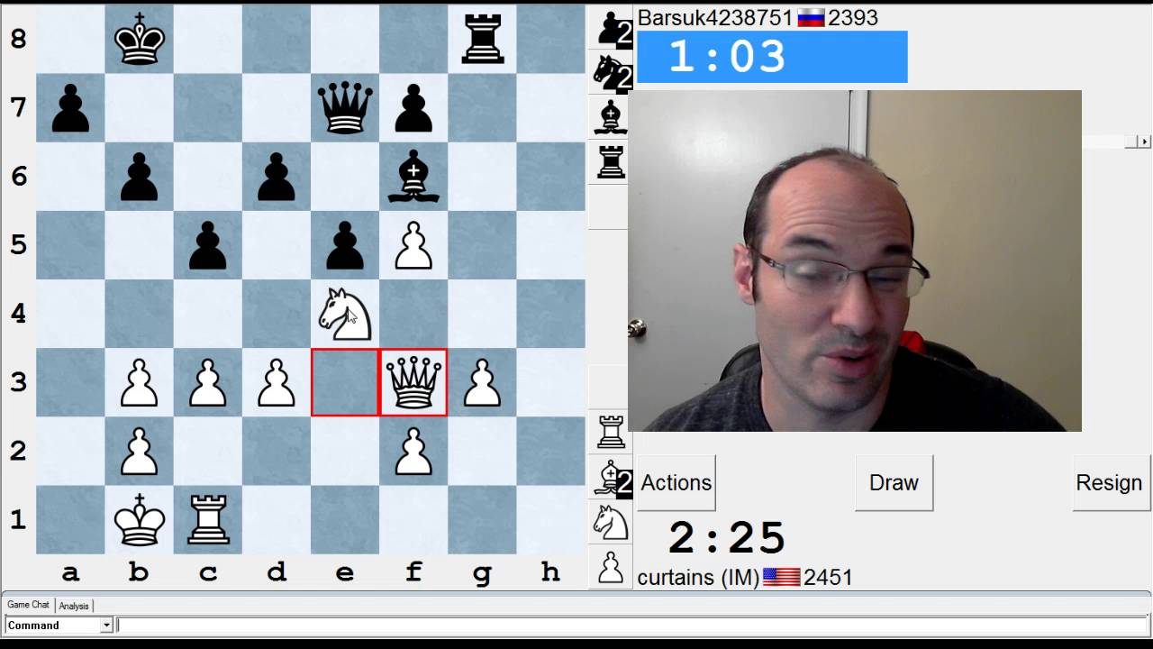 5 minute chess #664: IM Greg Shahade vs Barsuk4238751 - YouTube