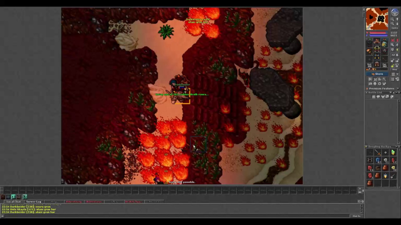 Tibia kenora - red skull 122 - YouTube