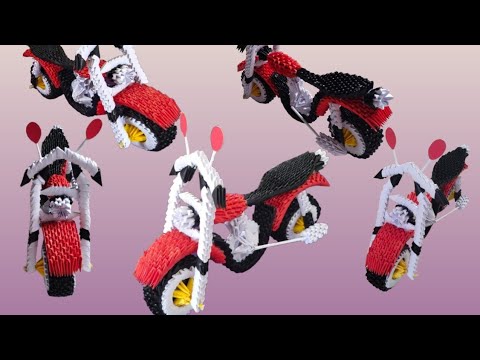 How to make 3D Origami Motorbike tutorial#3dorigami #diy #papercraft # ...
