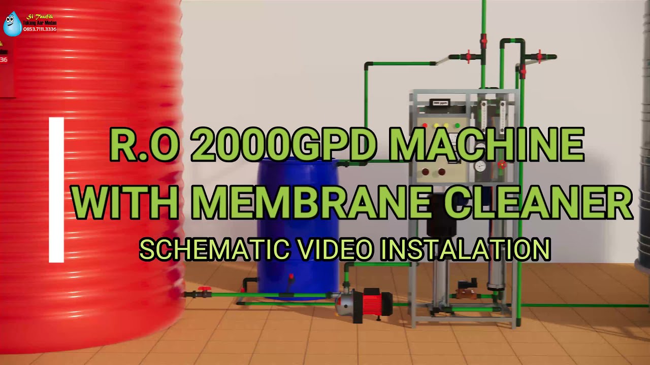 PIPING INSTALLATION SCHEME OF RO MACHINE 2000 GPD WITH MEMBRANE CLEANER ...