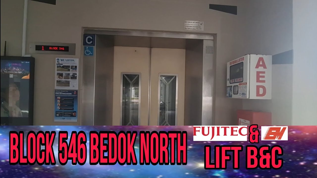 Block 546 Bedok North - Fujitec and EM elevators (lift B&C) - YouTube
