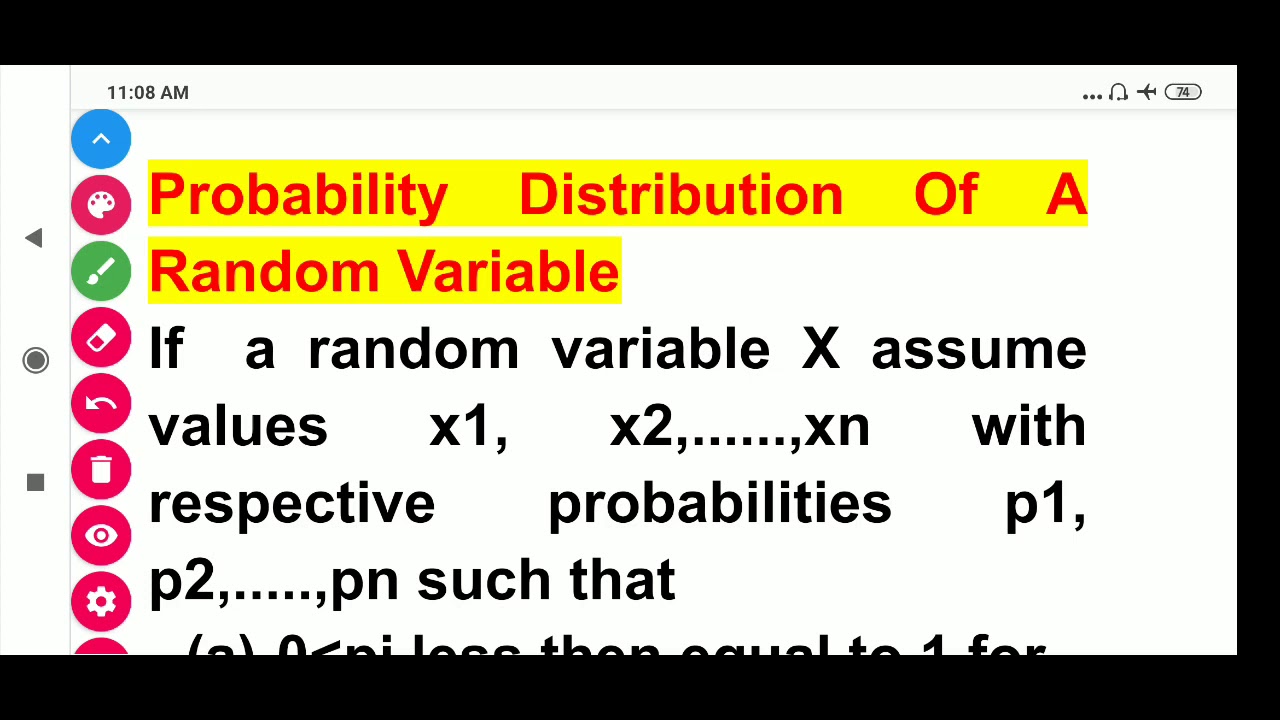 Probability Distribution of a random variable by Veenakshi Batra - YouTube