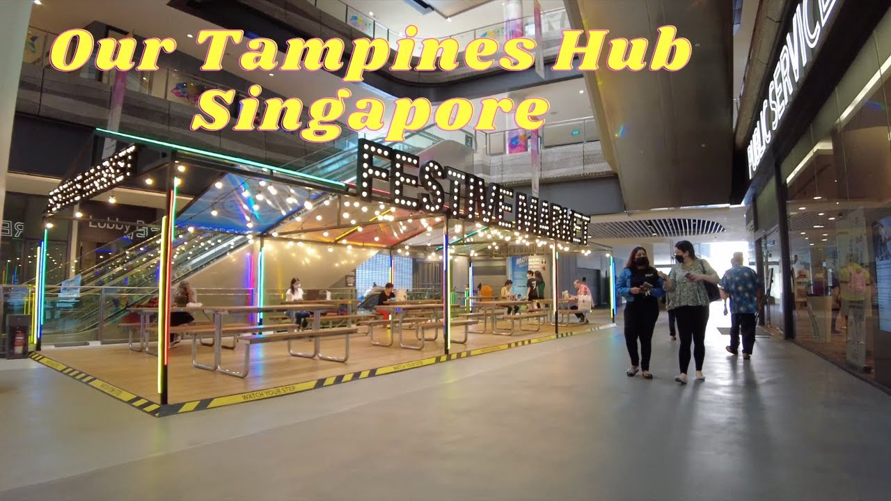 Walking around recreational hub in Tampines, Our Tampines hub (4K ...