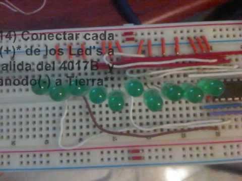 Contador Led Sencillo 4017B - YouTube
