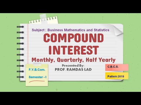 Compound Interest Compounded Half Yearly, Quarterly, Monthly | Compound ...