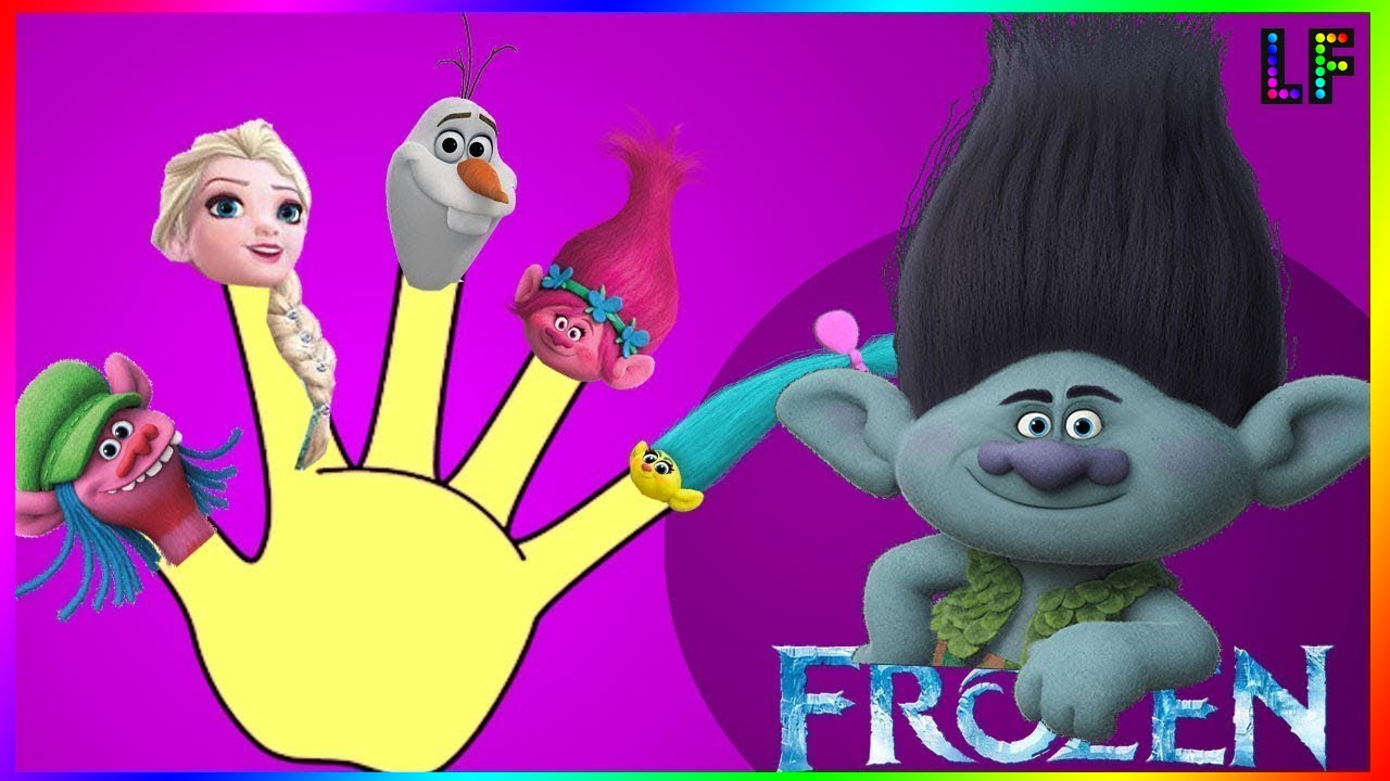 Trolls Frozen Finger Family Song | Daddy finger frozen trolls Learnfun ...