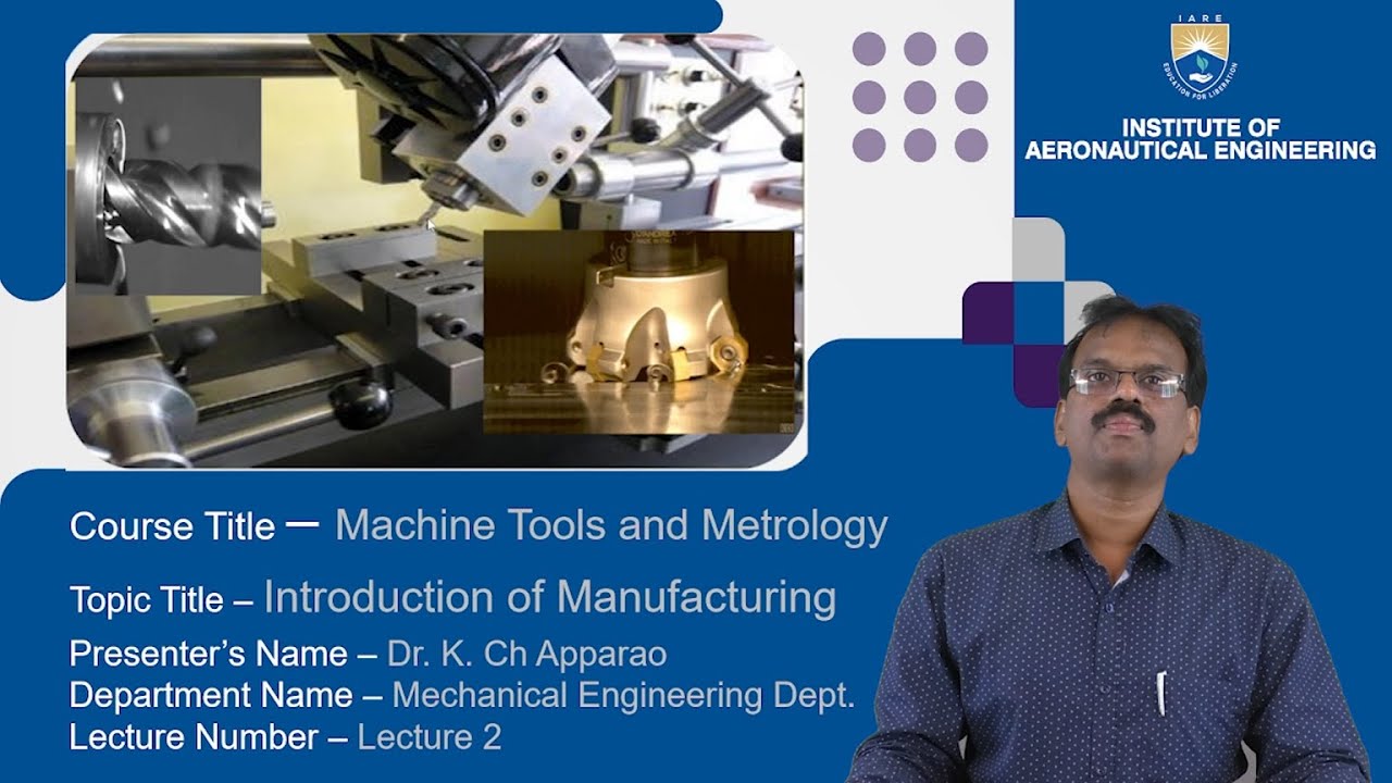 Introduction of Manufacturing by Dr. K Ch Apparao - YouTube