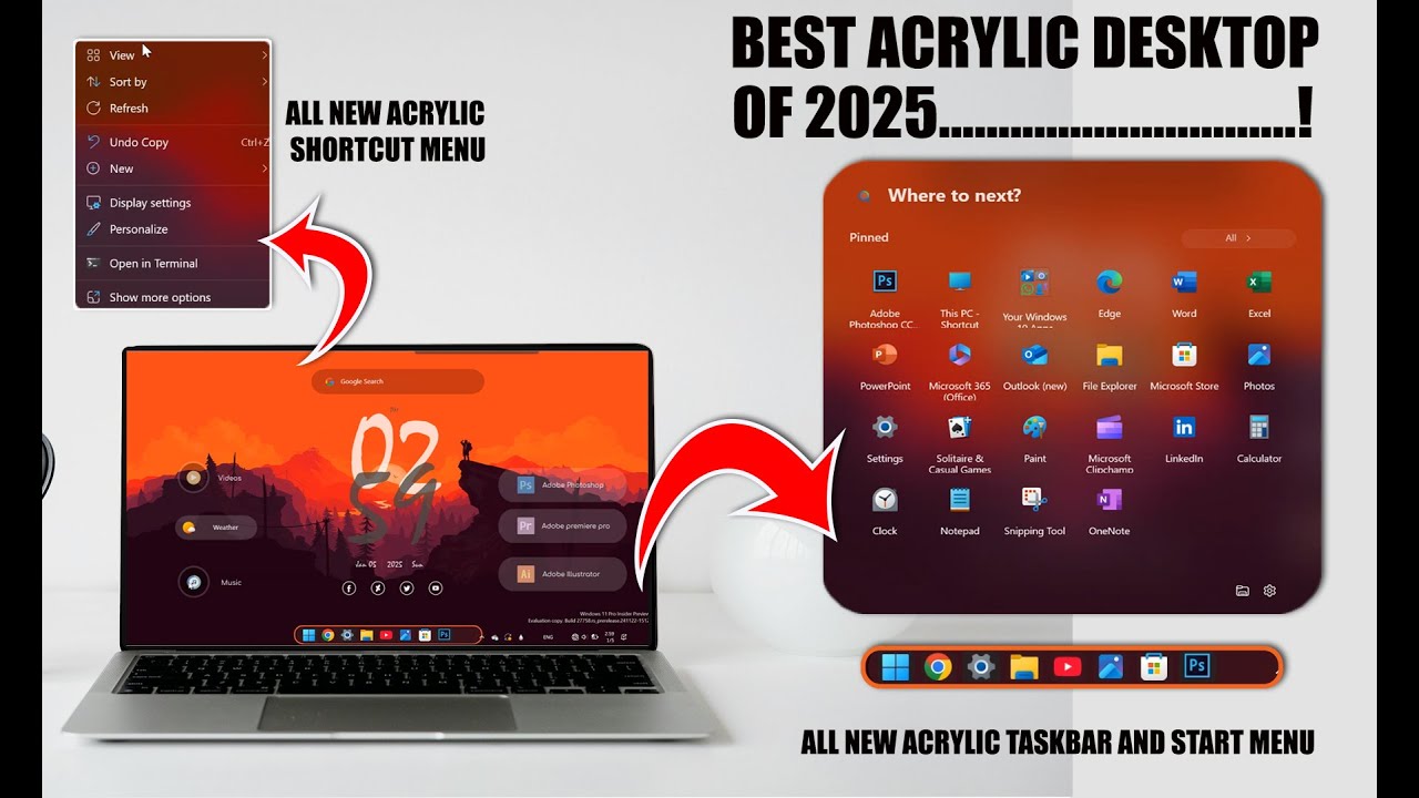 Best Desktop customization of 2025 | All new Windows 11 Acrylic theme ...