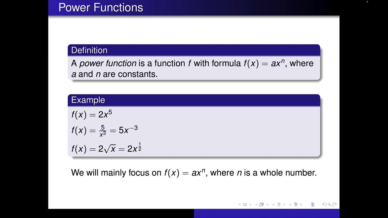 Power Function End Behavior (Section 5.1) - YouTube