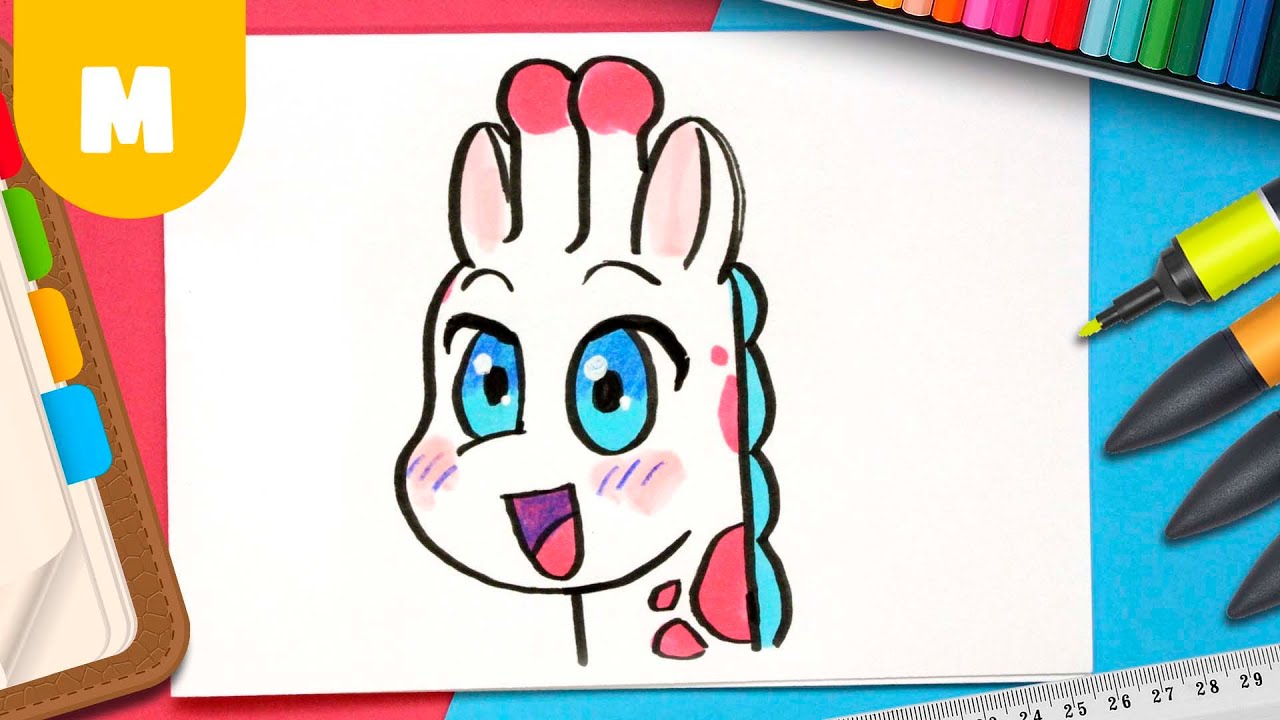 HOW TO DRAW A GIRAFFE chibi STEP BY STEP - Chibi animals - YouTube