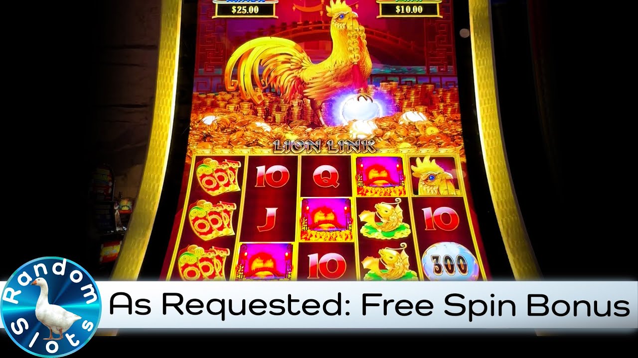 Prosperous Rooster Lion Link Slot Machine Free Spin Bonus - YouTube