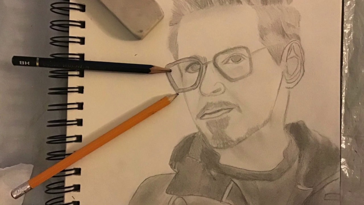 Drawing Tony Stark - YouTube