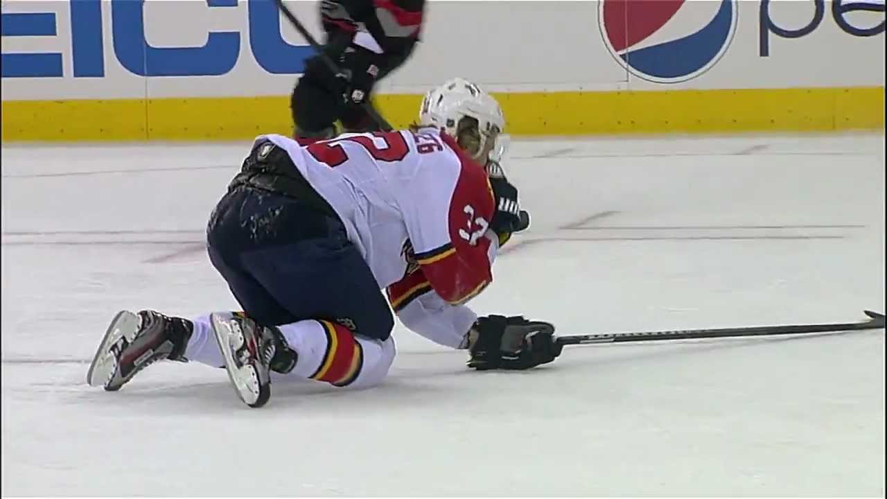 Derek Joslin drills Kris Versteeg [HD] - YouTube