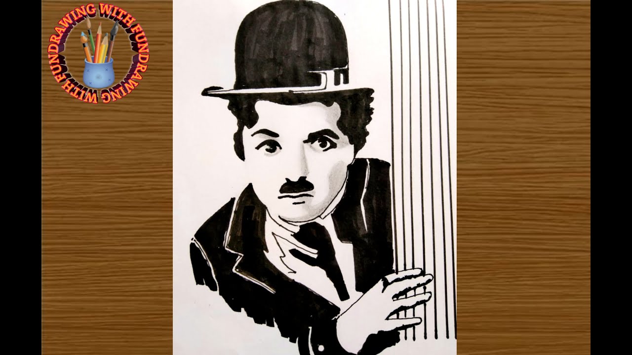 Charlie Chaplin Drawing II How to draw Charlie Chaplin with Pencil step ...